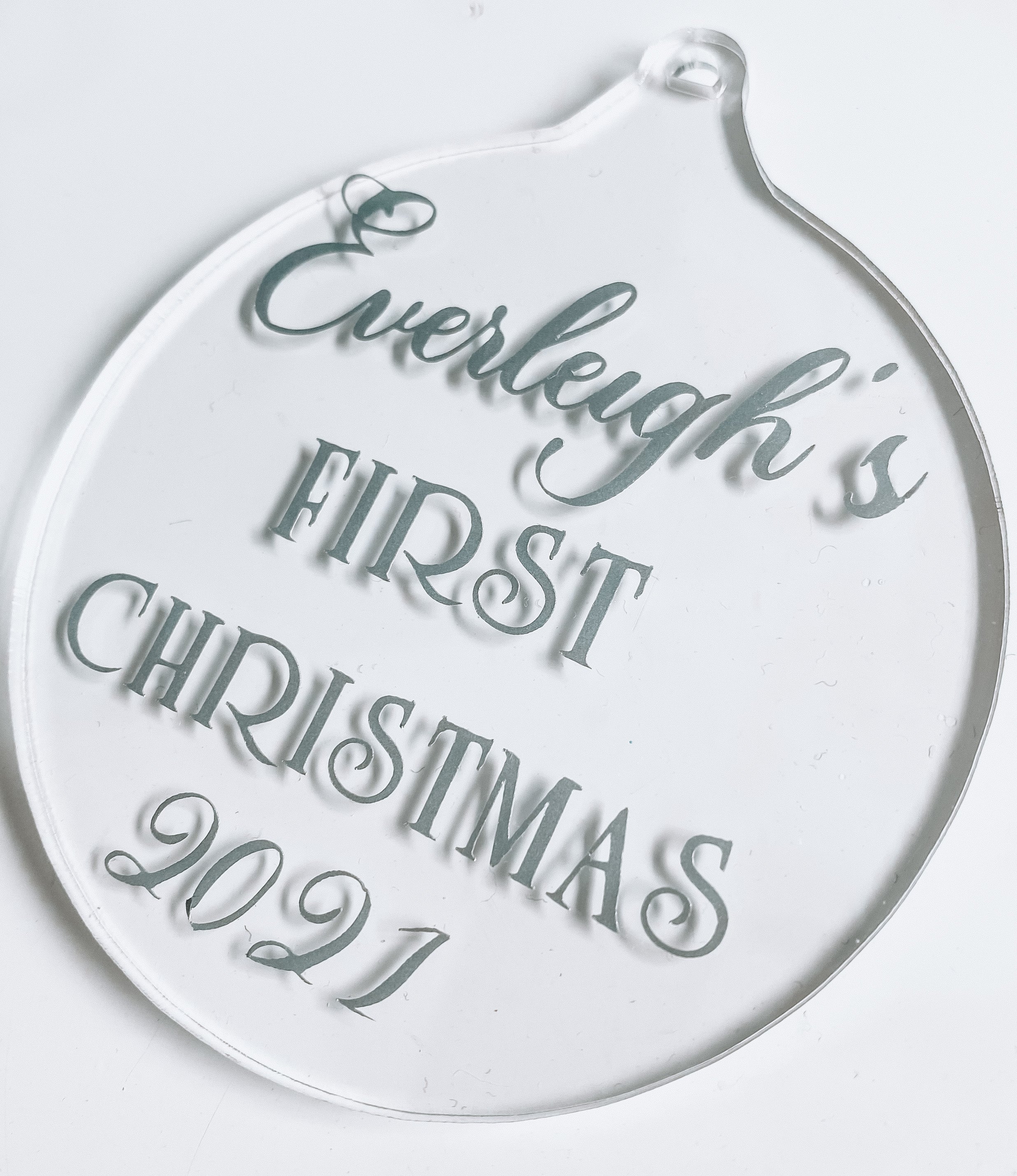 Personalised Acrylic Christmas Bauble – Ev The Label